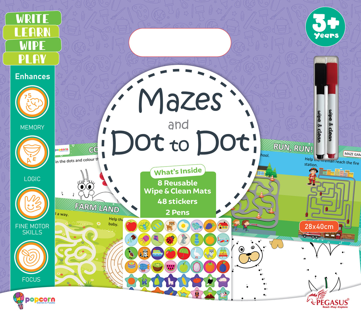 Mazes & Dot to Dot – Write & Wipe Activity Mats — pegasusforkids