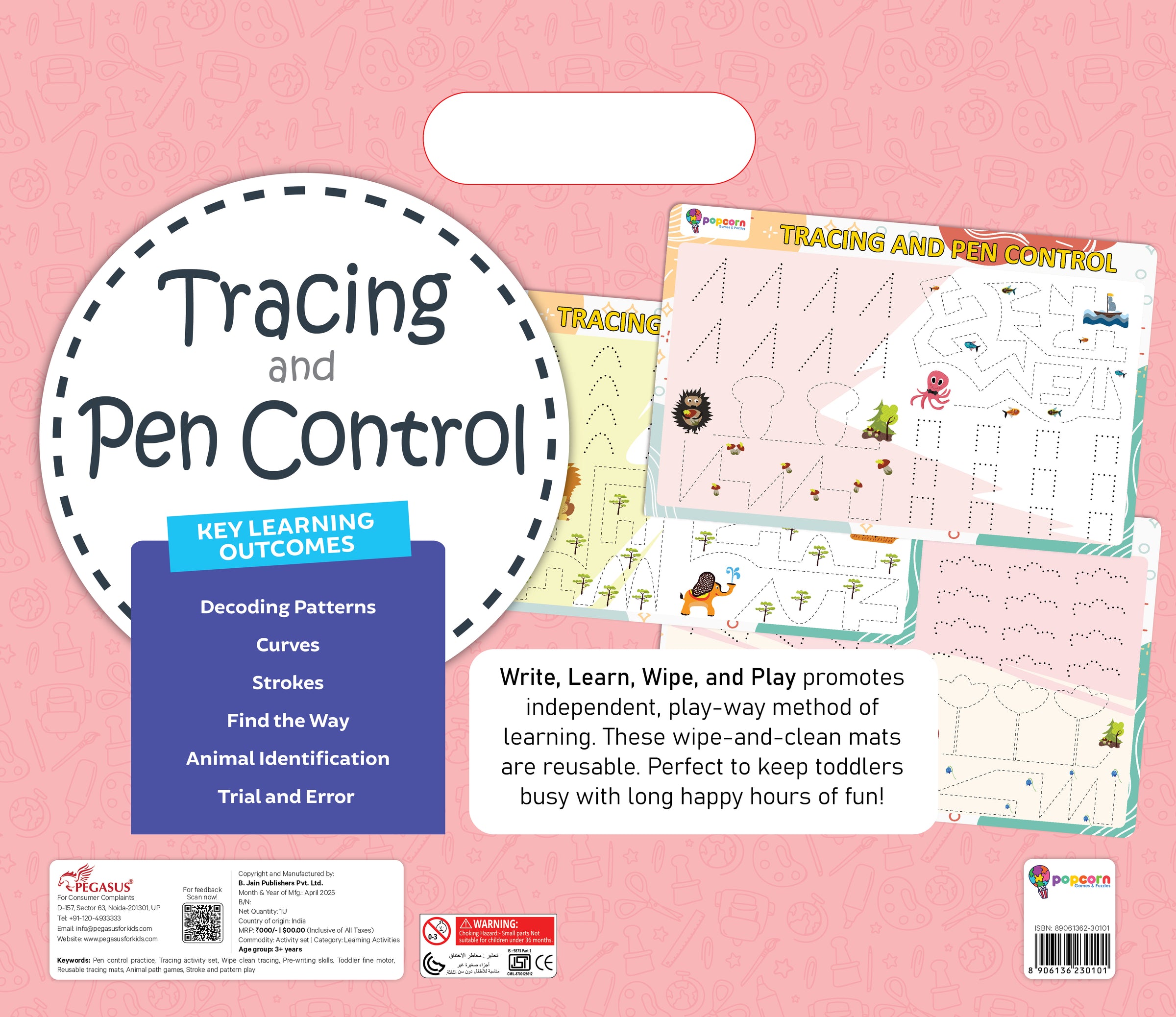 Tracing & Pen Control Write & Wipe Activity Mats — pegasusforkids