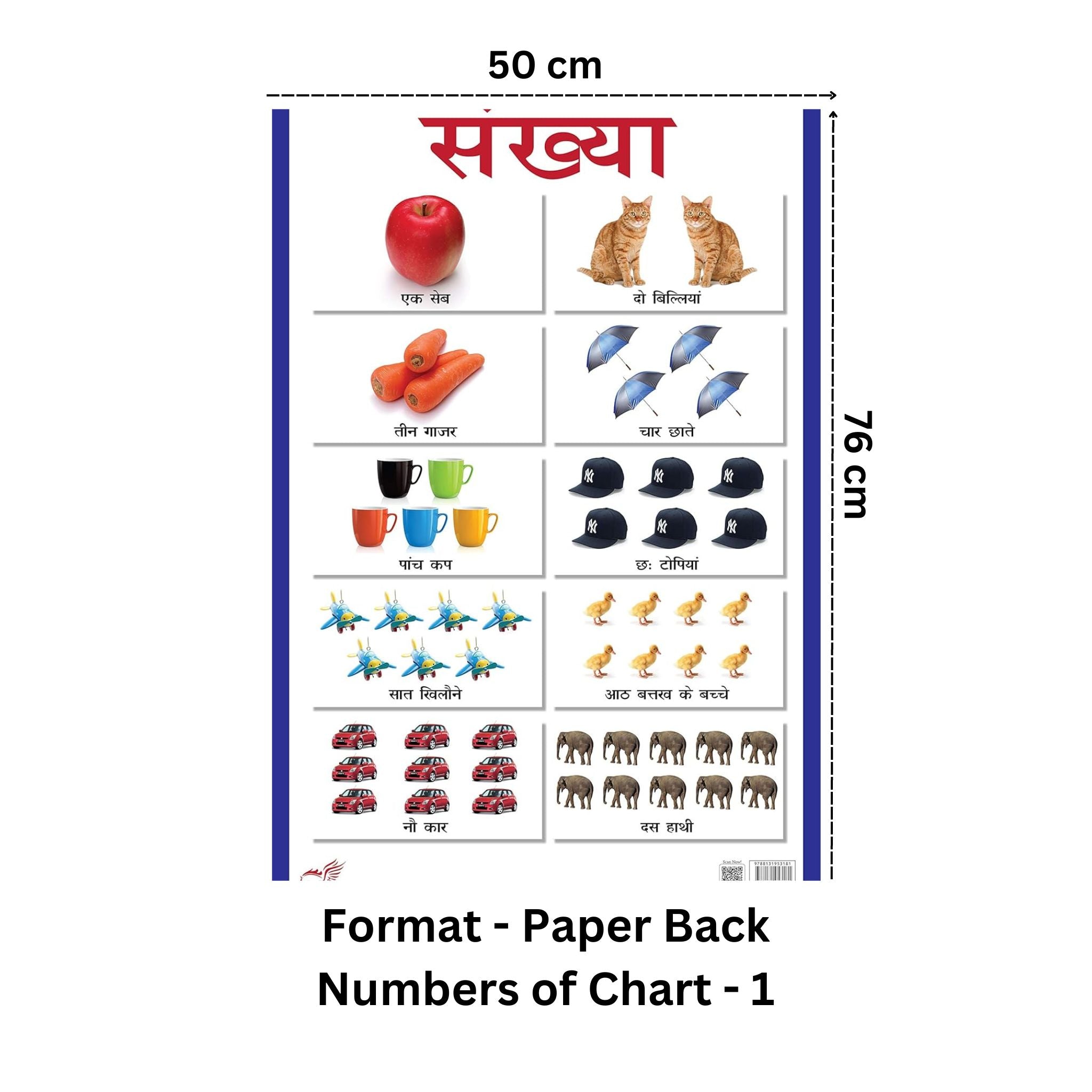Hindi Thick & Laminated Educational Chart for Kids — pegasusforkids