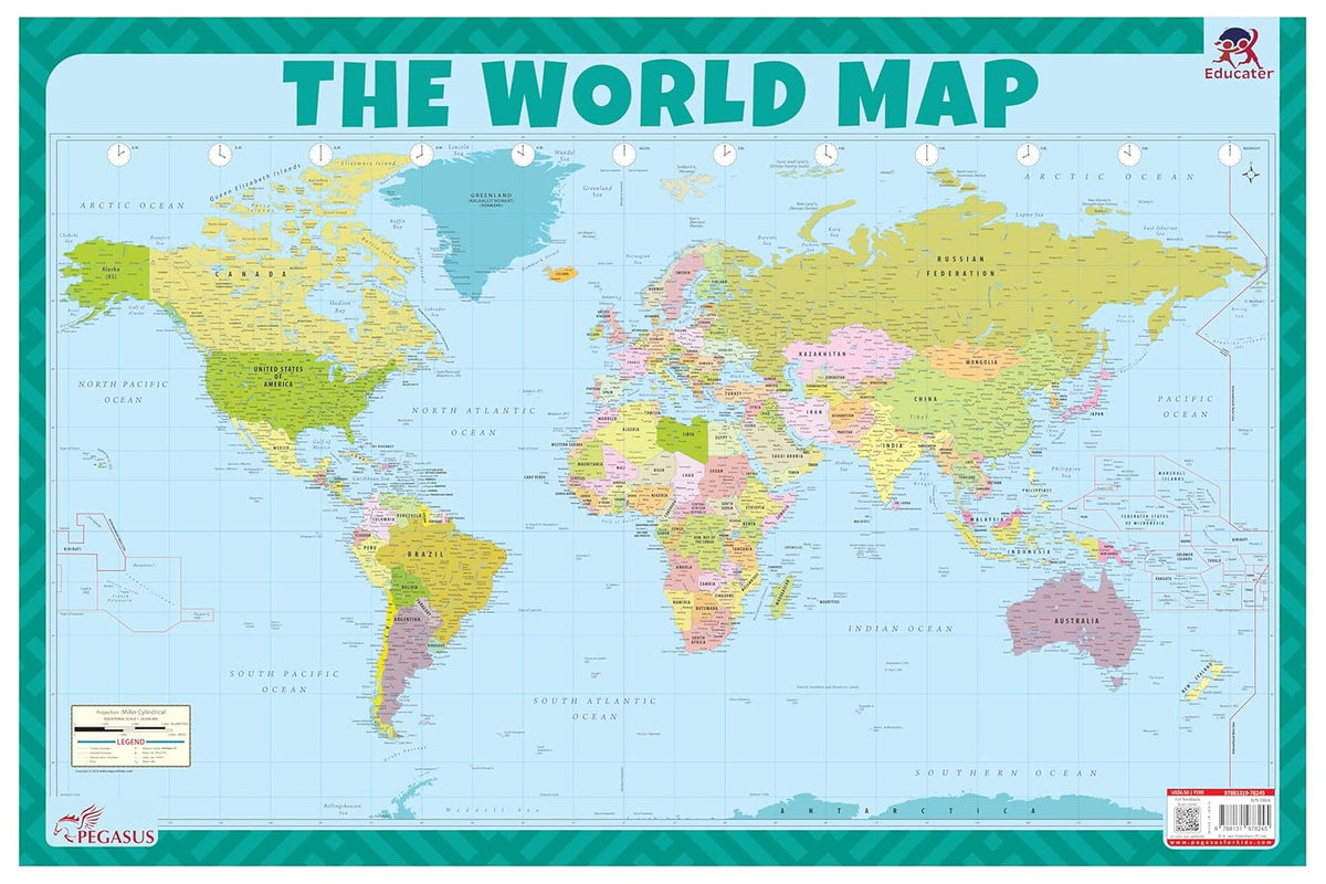 World Map – Educational Wall Chart Ideal for Home, Classrooms & Study ...