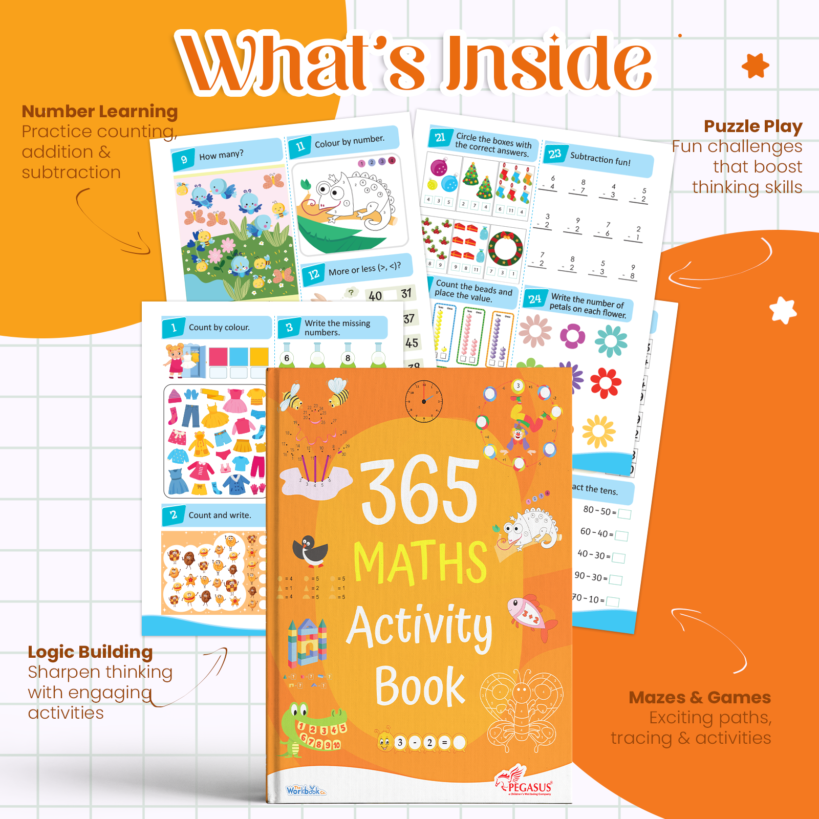 365 Maths Activity Book for Kids – Mazes, Puzzles, and Memory Learning ...
